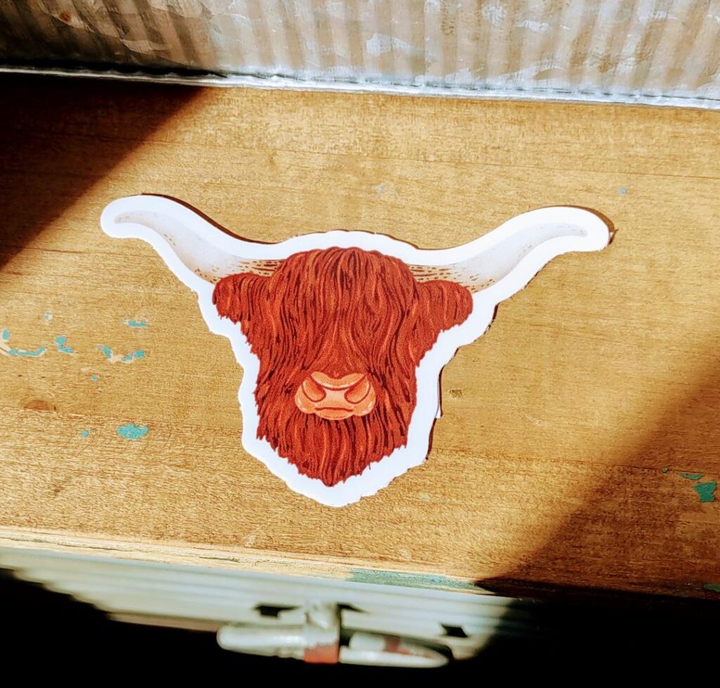 Highland Cow Sticker – The Mountain Mercantile